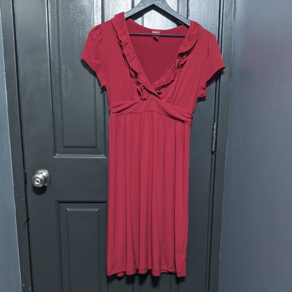 Merona | Dresses | Merona Cap Sleeve Ruffle Neck Dress | Poshmark